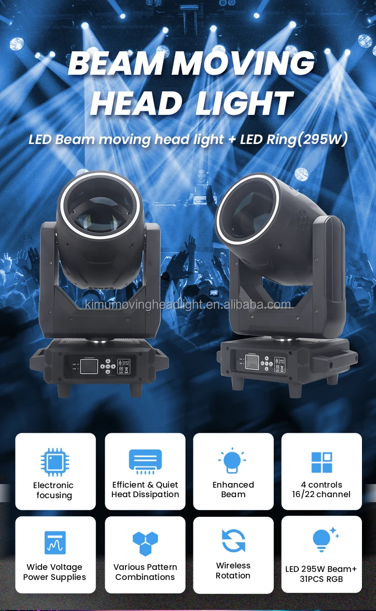 Beam 295W Sharpy Moving Head Light - Double Prism Stage Luces