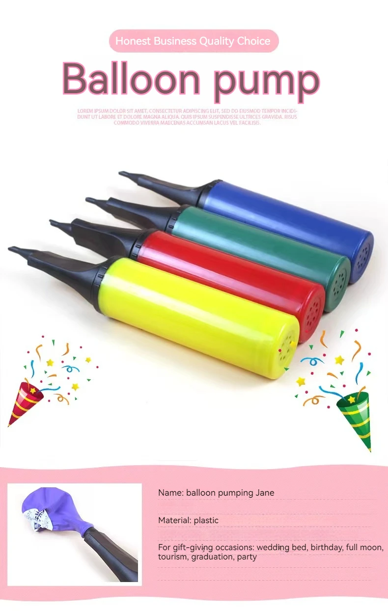New Balloon Pump Hand Air Inflator Portable Birthday Party Original ...