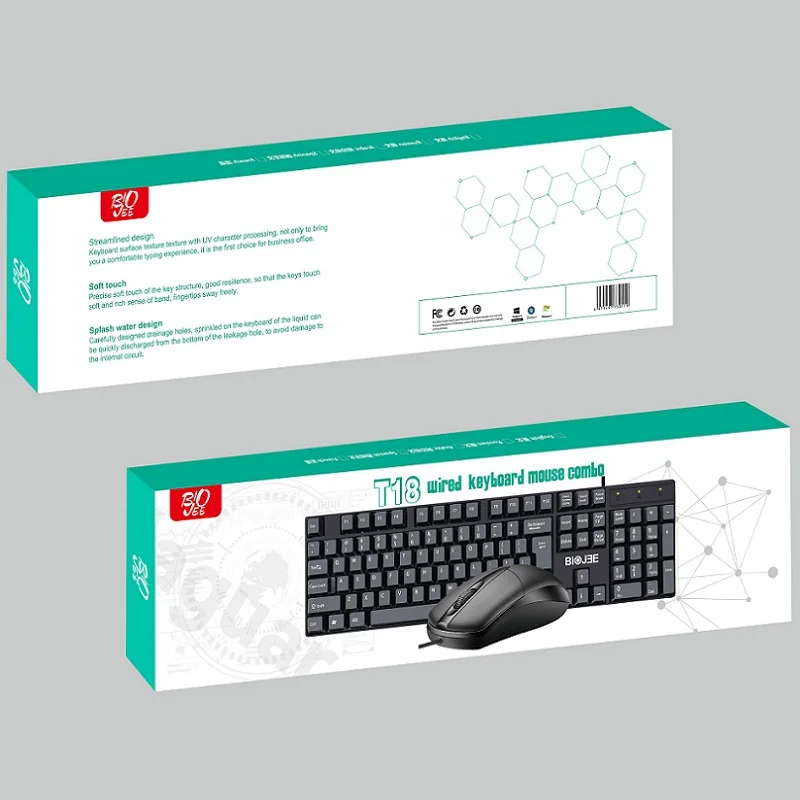 Good Quality Biojee T18 Combo Wired Computer Keyboard Desktop Wired ...