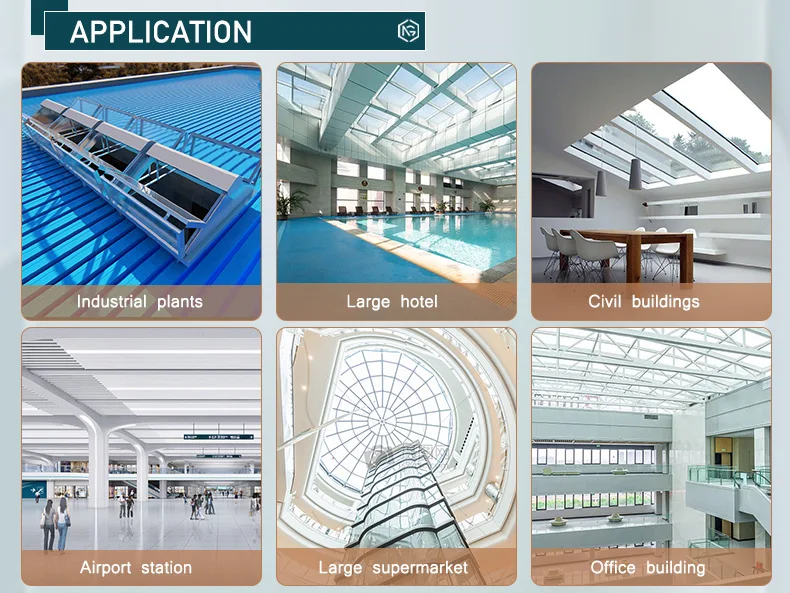 Rts Skylight Aluminum Window With Grill Design Glass Roof Fixed ...