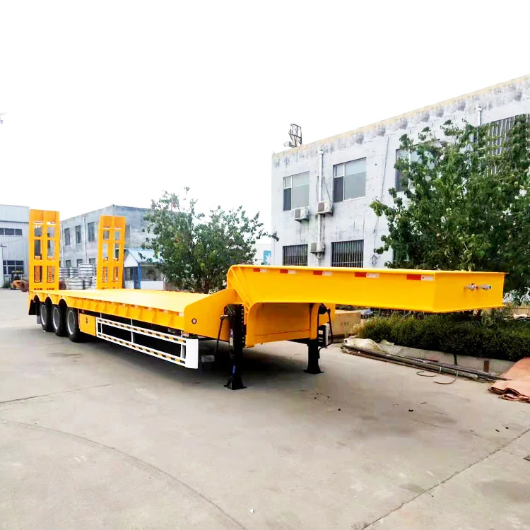 2 Axles Lowboy Trailer Equip Manual/hydraulic Ramp - Buy 2 Axles Lowboy ...