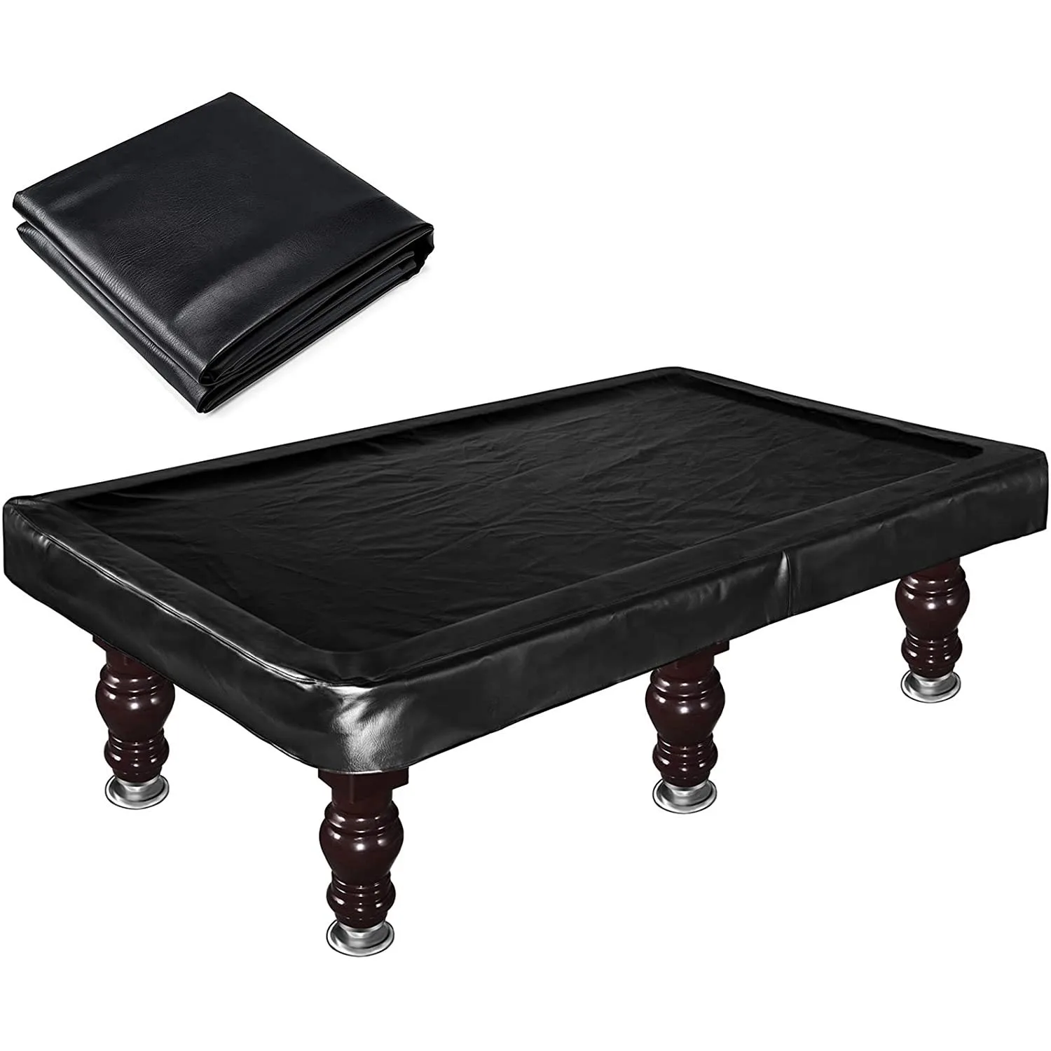 10ft/12ft Rubber Leather Snooker Pool Table Cover Billiard Table Cover ...