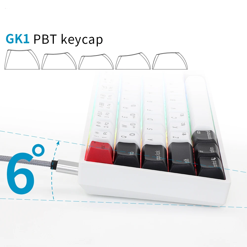 Skyloong Ak61 Sk61 Gateron Optical Switch Gk1 Pbt Keycaps 60% Rgb ...