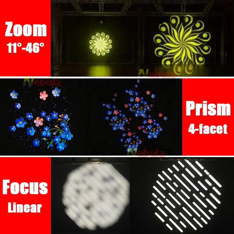 Nebula Dynamic 300w LED Gobo Zoom Image Projection Lights