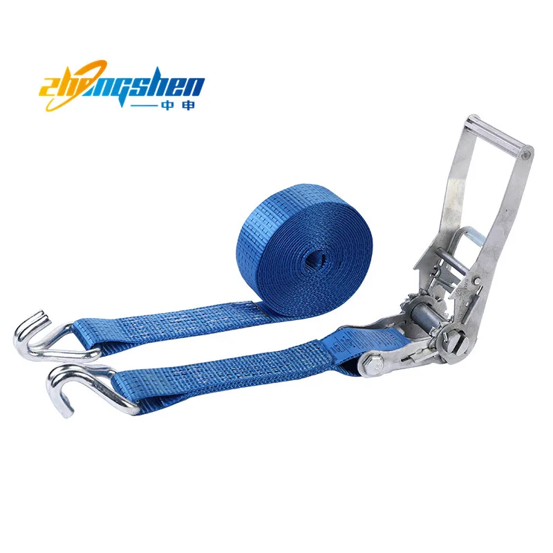 50 mm 5 Tons Truck Cargo Lashing Belt Polyester Material with Ratchet ...