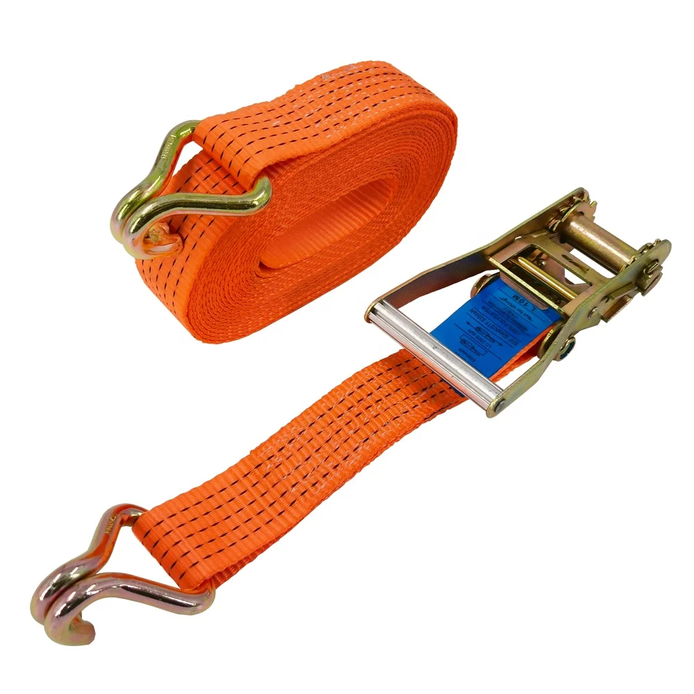 Heavy Duty Polyester Ratchet Tie Down Truck Cargo Strap 5000kg Break