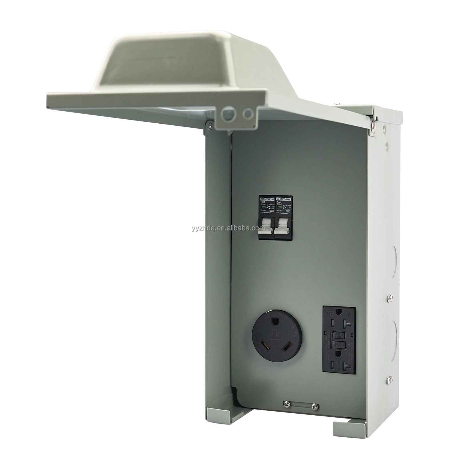 RV Power Outlet Panel NEMA TT-30R & 5-20R GFCI Receptacle, 30A & 20A TR ...