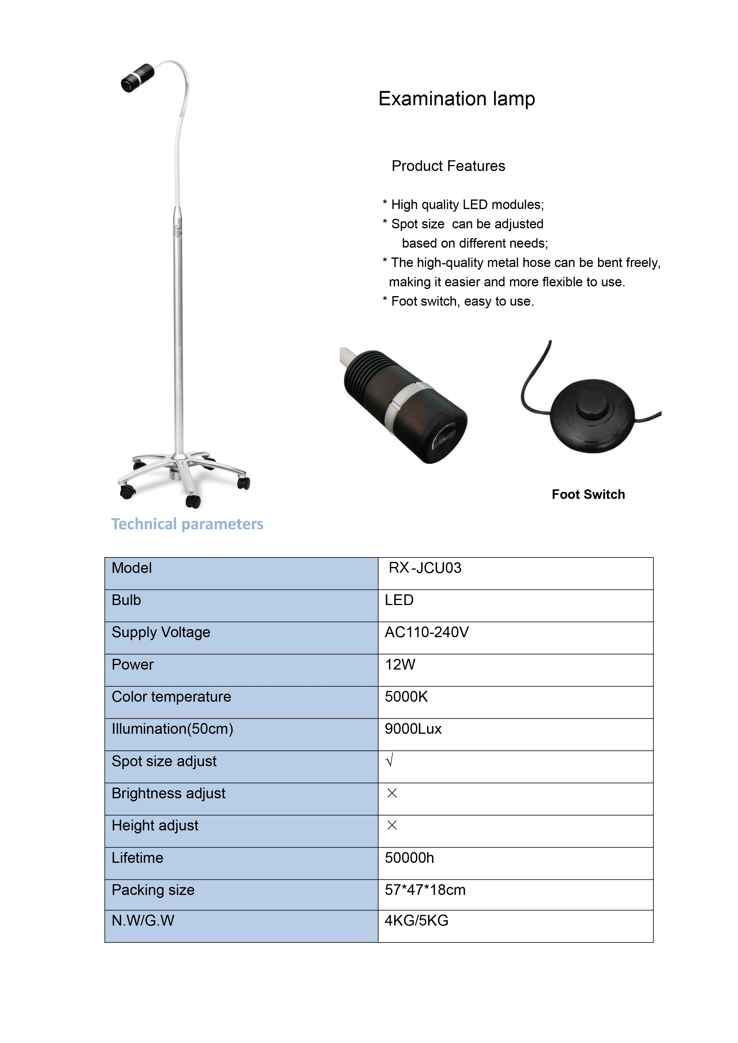 High Quality Hospital Use Medical Gynecological Operating Lamp Standing Surgical Exam Mobile LED ...