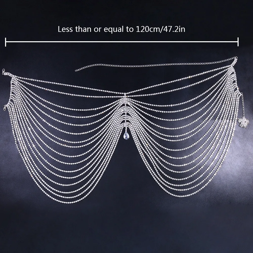 Manna Nightclub Dance Dress Sparkling Layered Waist Chain Classic Body ...