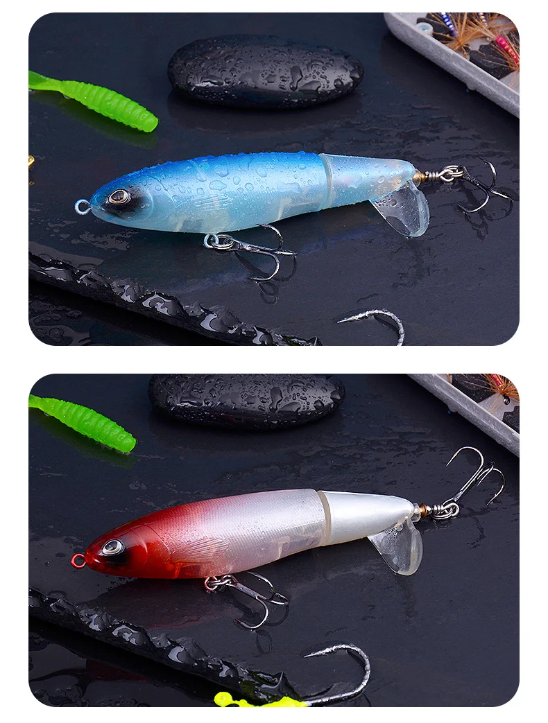 11cm 15g Floating Whopper Popper Fishing Lure - Top Water Hard Bait