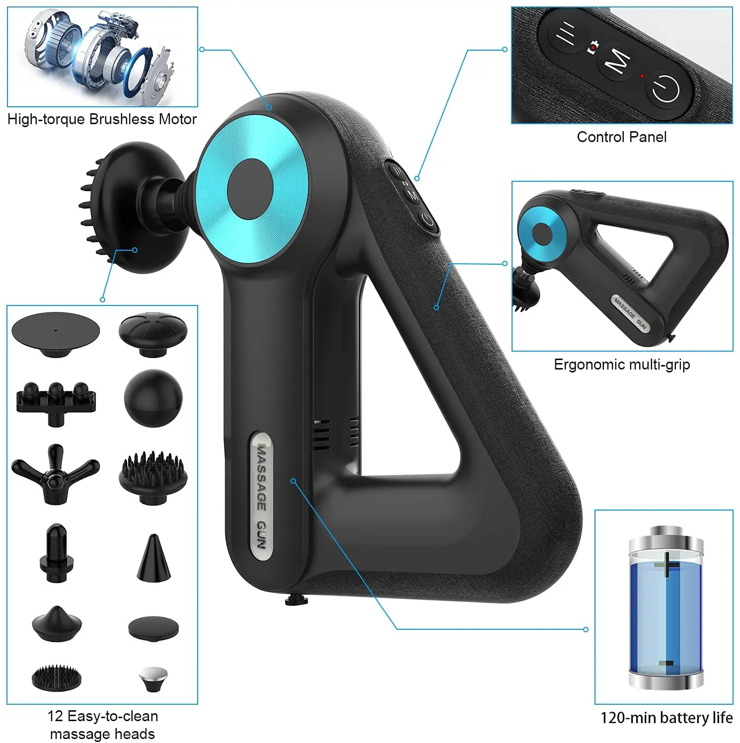 All-new 4th Generation Percussive Therapy Massagers Handheld Deep ...
