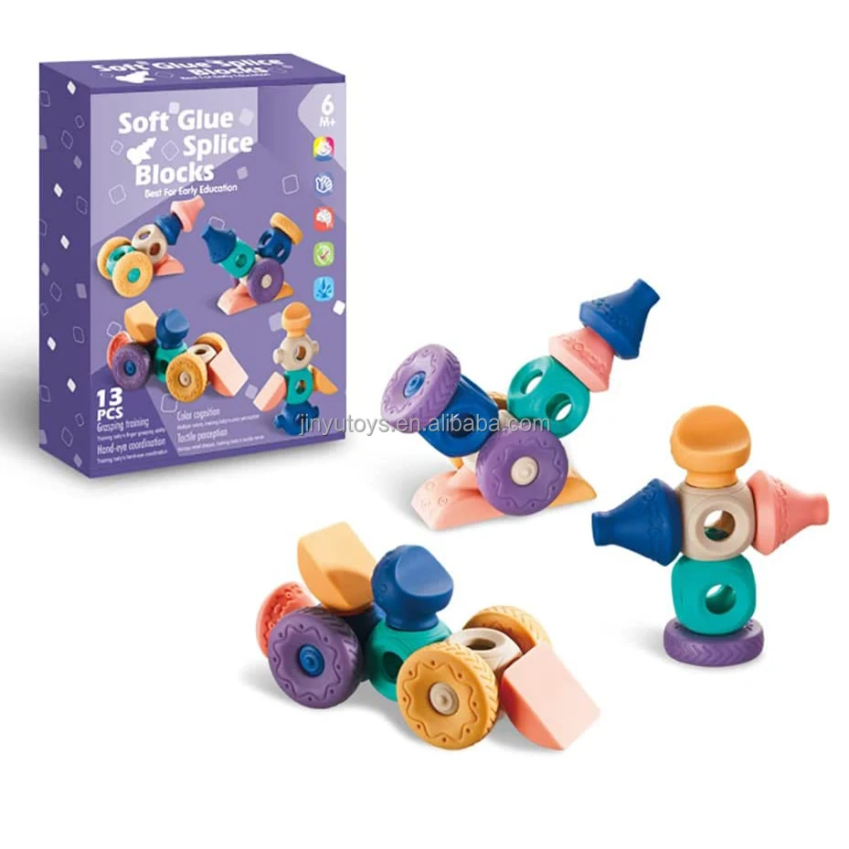 Montessori Baby Soft Silicone Stacking Blocks for Toddlers