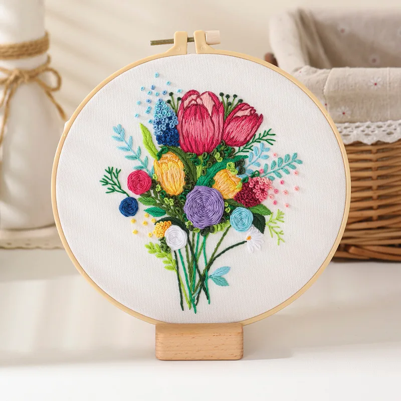 Diy Punch Needle Cross Stitch Kit Handwork Set With Embroidery Threads ...