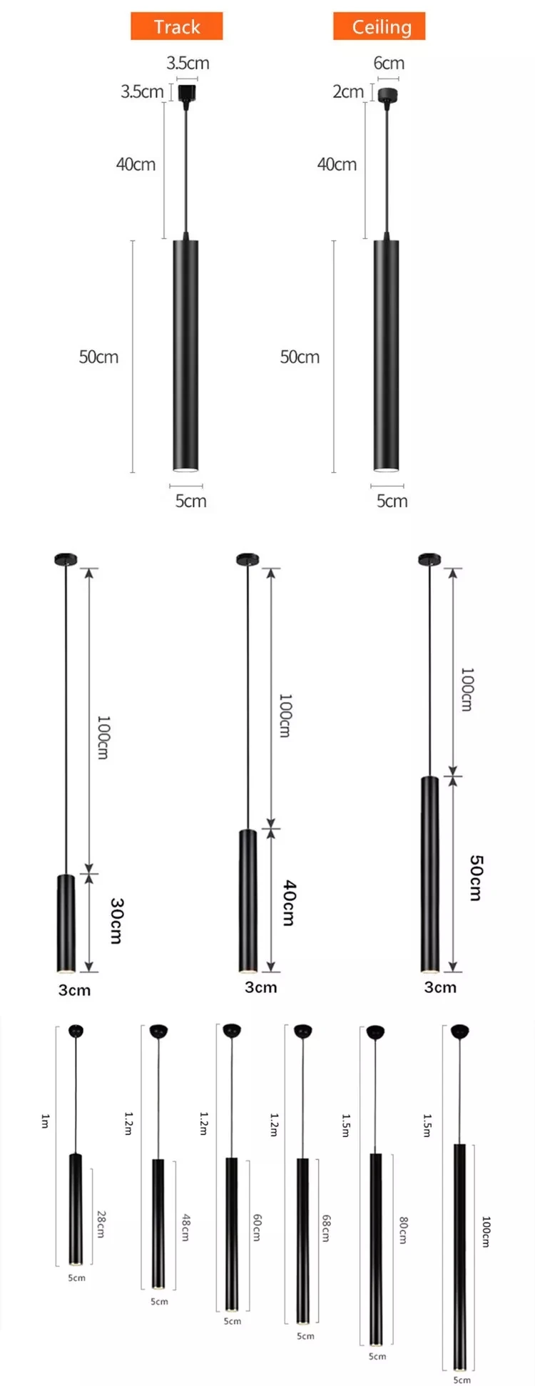 Pipe Hanging LED Lights - Modern Kitchen Island Lighting