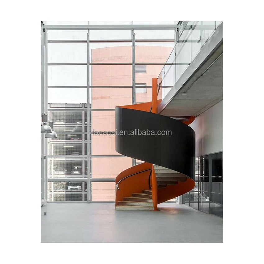 Easy Installed Villa Commercial Spiral Staircase Resident Outdoor Wood ...