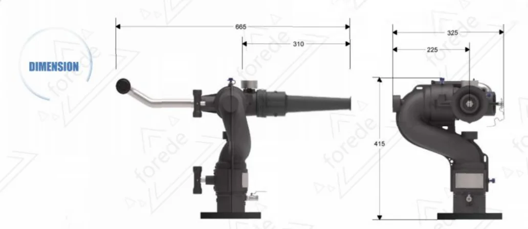 1800lpm Fire Fighting Fixed Water Monitor With Hand For Showroom Or ...