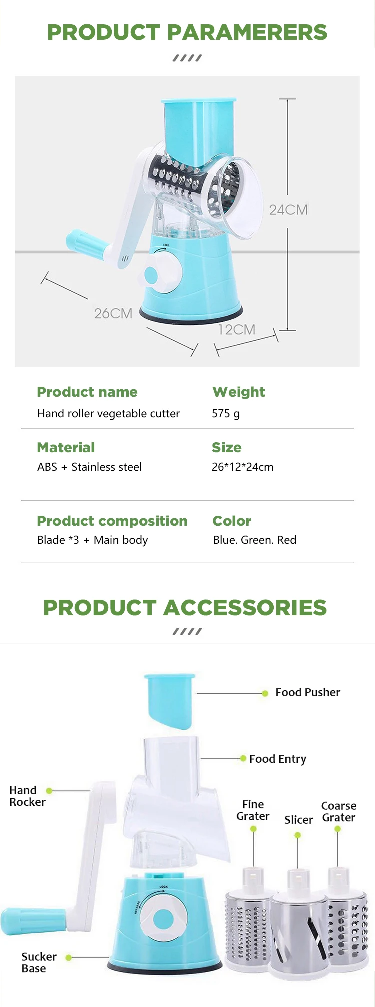 Kitchen Accessories Fruit Slicer Manual Cutter Carrot Grater Potato ...