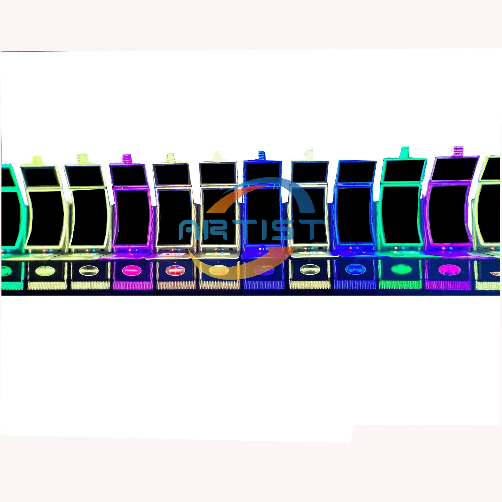 Curved Monitor Video Game Machine With Light Bar And Touch Screen Multi ...