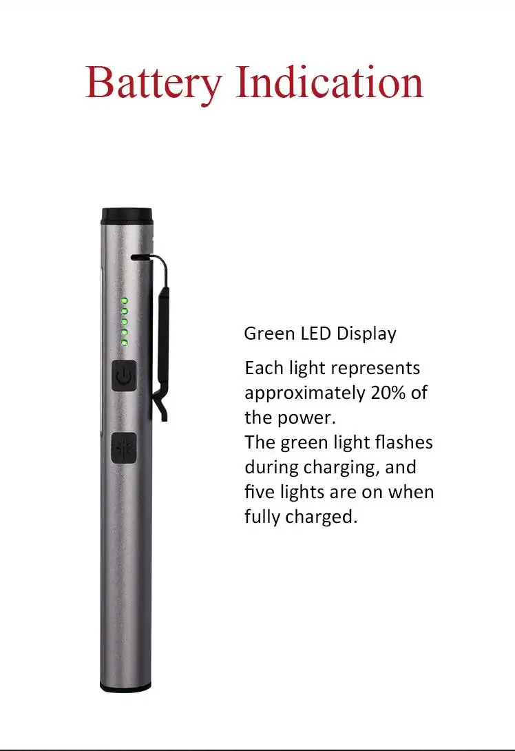 Hot Sale Magnetic Rechargeable LED Pen Light - 10000 Hours
