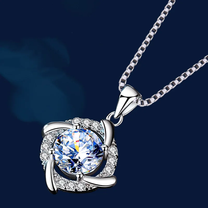 Rotating Windmill Pendant Necklace Temperament Rotating Diamond Pendant ...