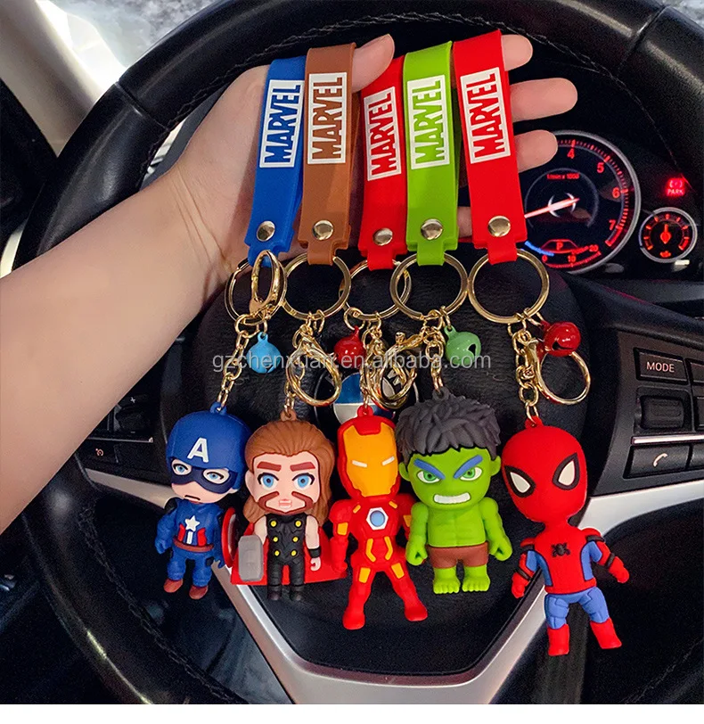 Cartoon Marvel Anime Spider-man Pendant Keychain Holder Key Chain Car ...