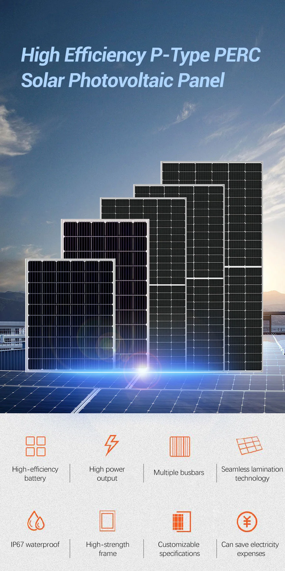 Monocrystalline Solar Panels 550w Wafer Solarcell Perc Panel Panelli ...