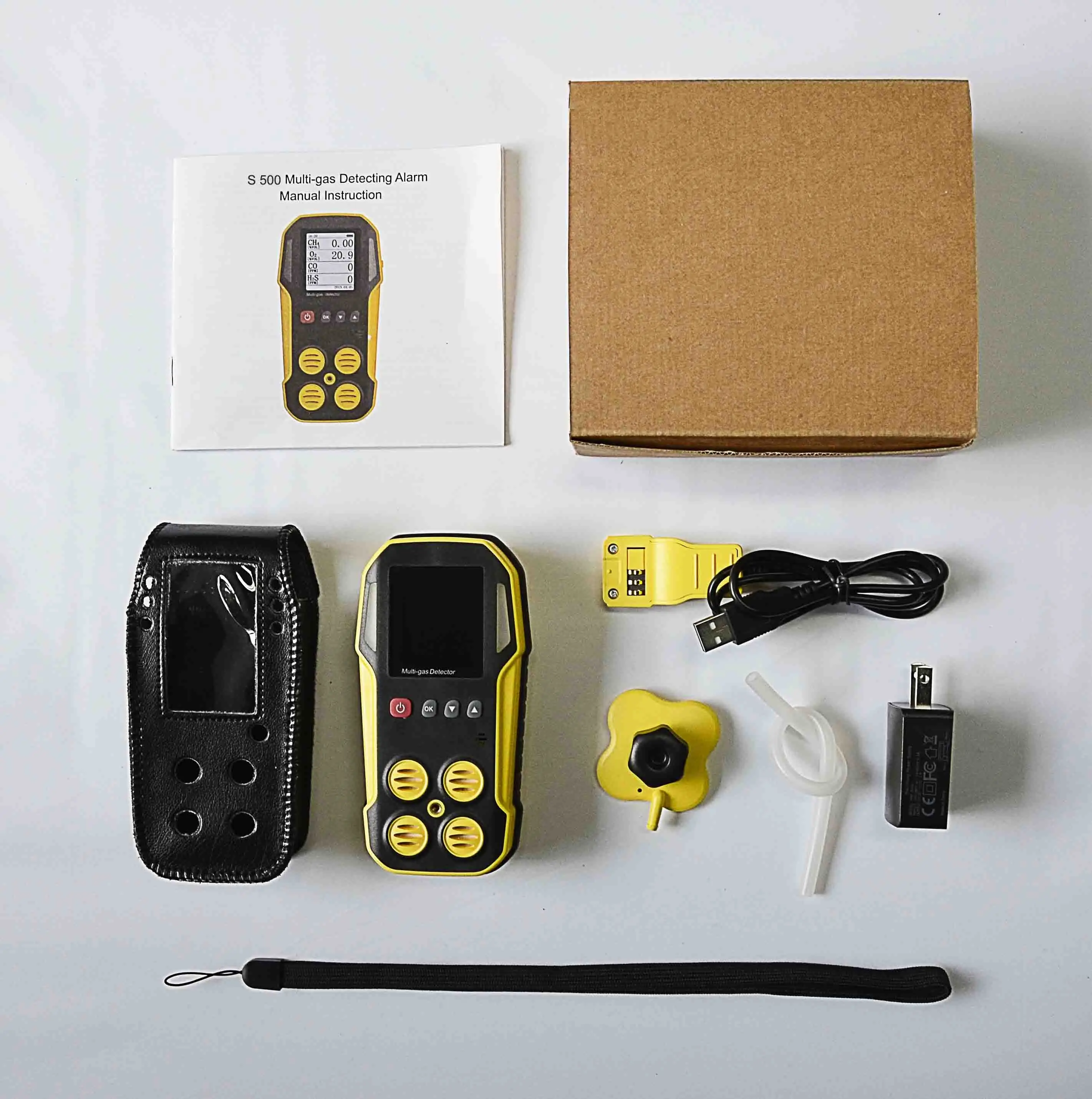 Portable 5 Gas Monitor Ch4,O2,H2s,Co,Co2,Multi Gas Detector - Buy ...