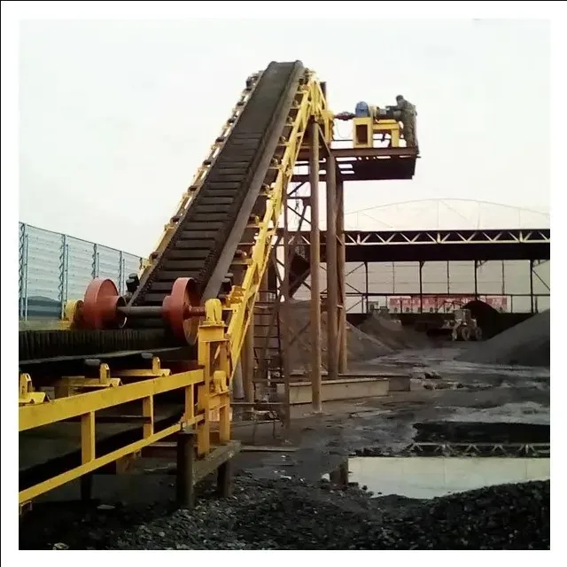 Vertical Loading Unloading Belt Conveyor System Radial Stacking Slope ...