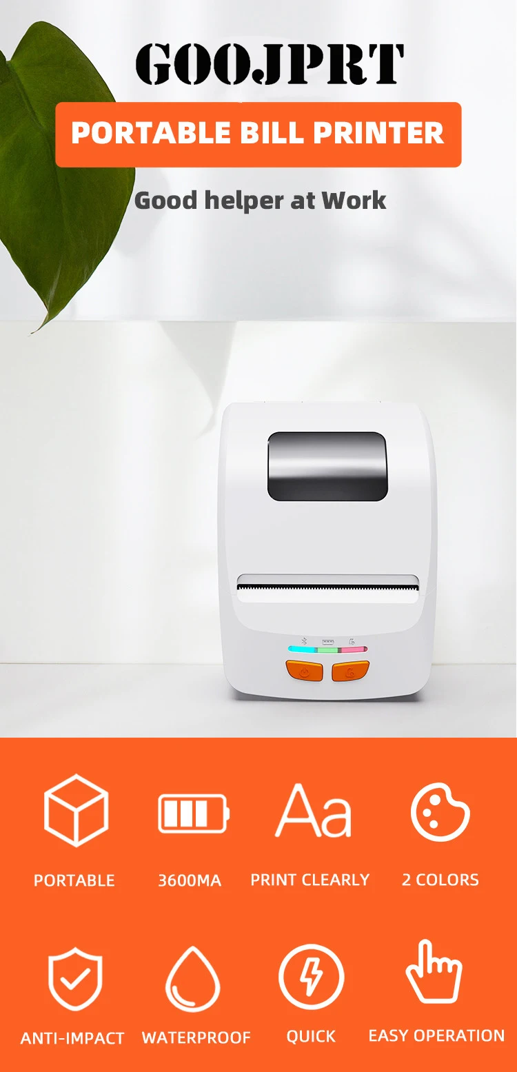 GOOJPRT NEW Model PT230 Mini Portable Printer Print Receipt Bill From ...