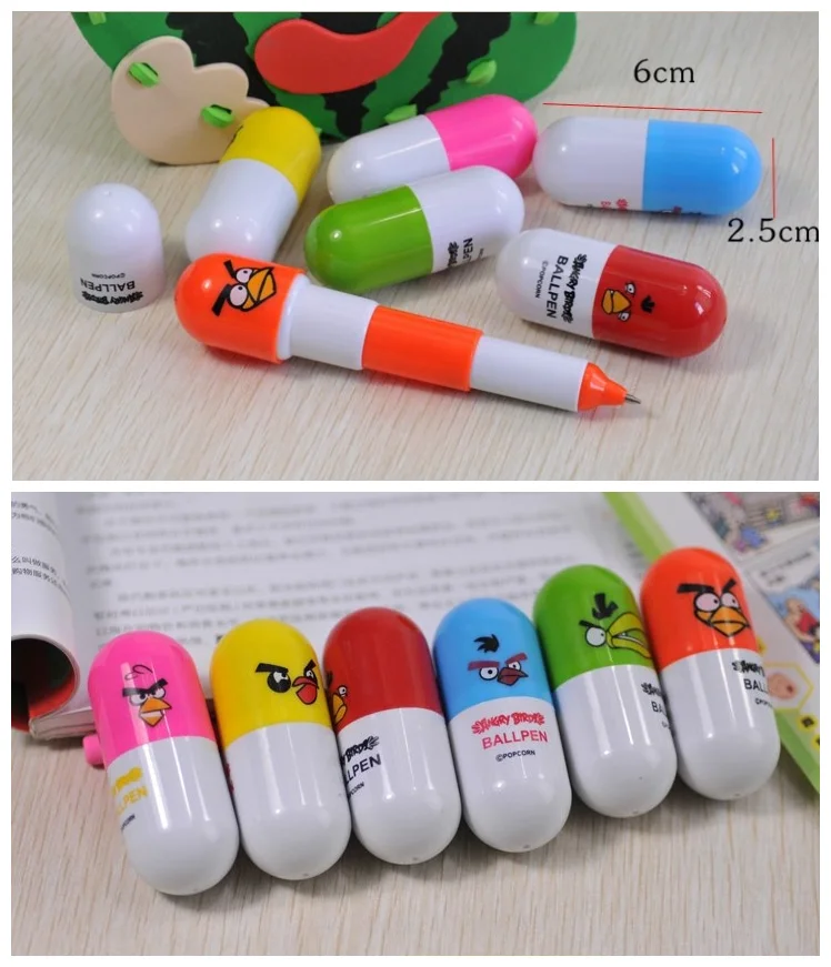 Novelty Cheap Mini Vitamin Capsule Ballpoint Pen Oem Logo Plastic Pill ...