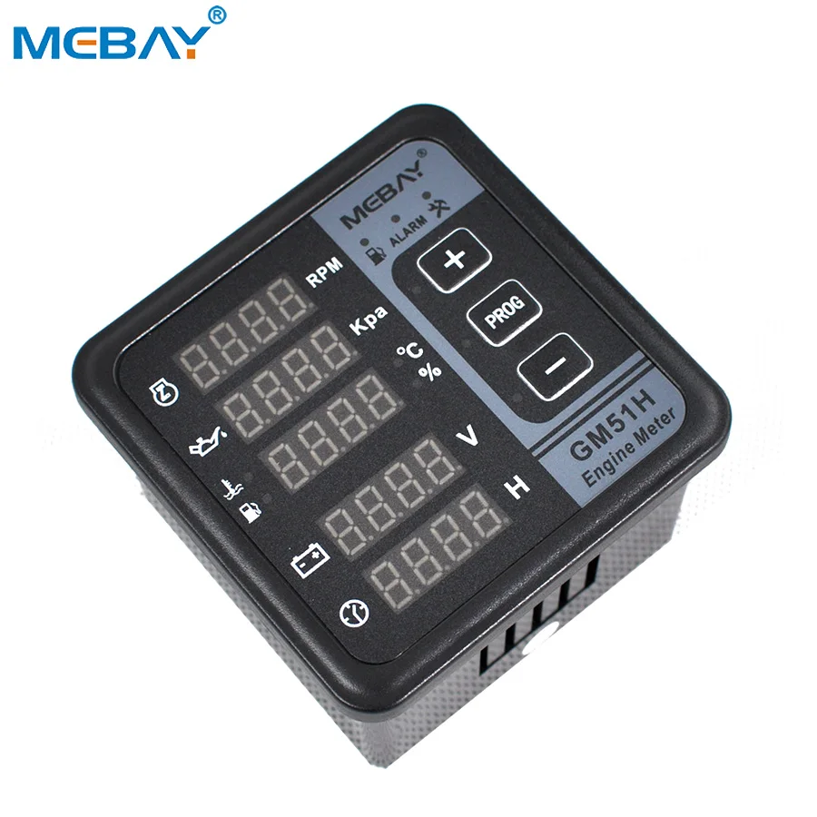 Mebay Digital Engine Meter Tachometer Voltmeter Gm51hr With Low Oil ...