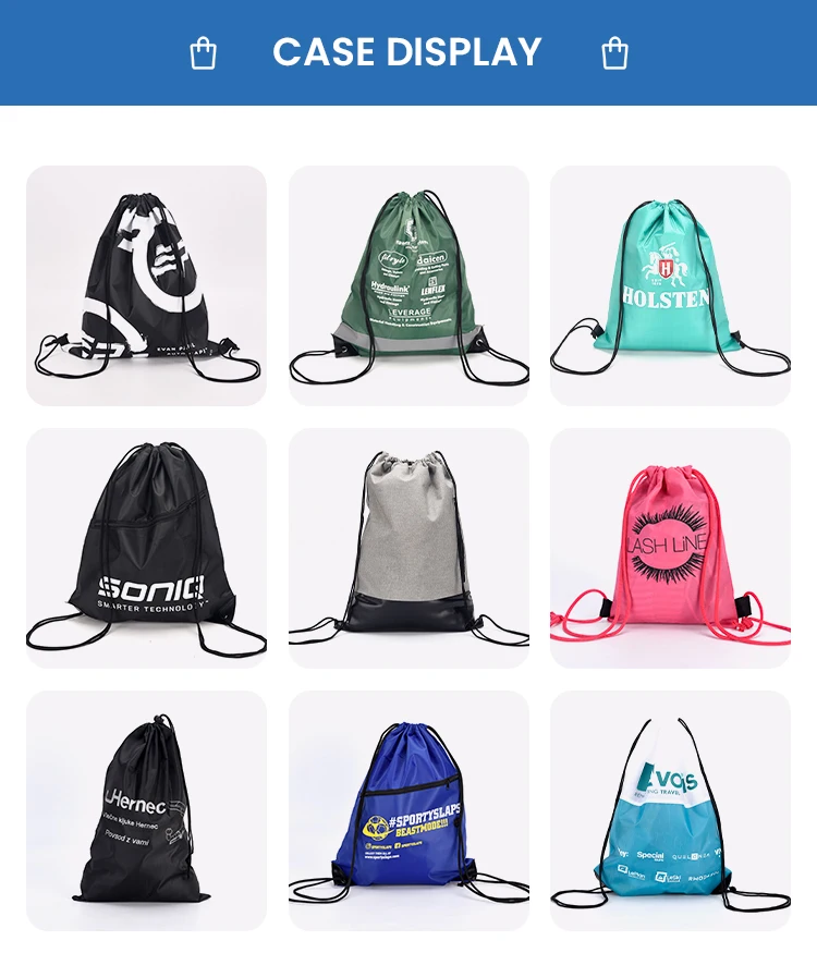 Custom 210D Polyester Drawstring Backpack - Foldable & Waterproof