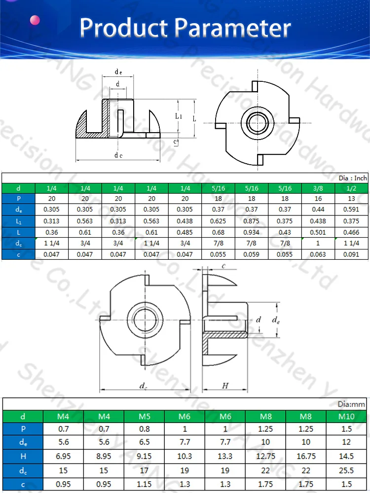 4 Prong T Nut Cold Heading Wood Insert Nuts Din1624 Pronged T Nut - Buy ...