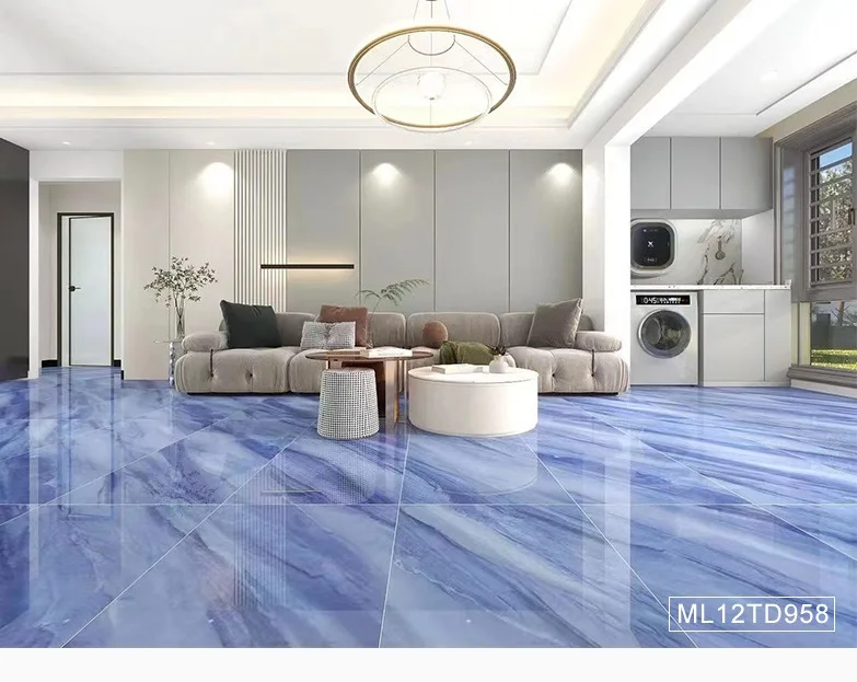 High Glossy Blue Porcelanato Tiles for Modern Living