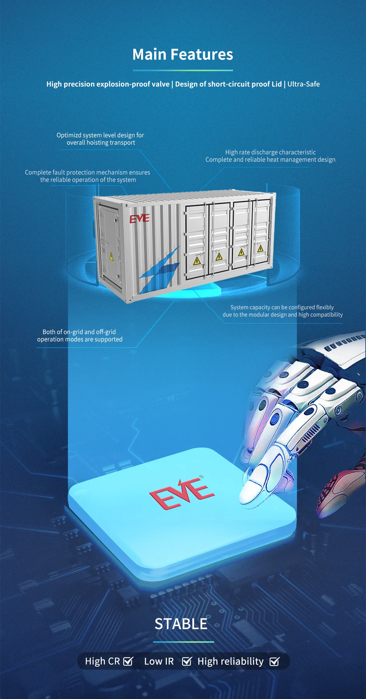 Eve Ess-1720/3440 3440kwh Solar Energy Storage System Lithium Lifepo4 ...