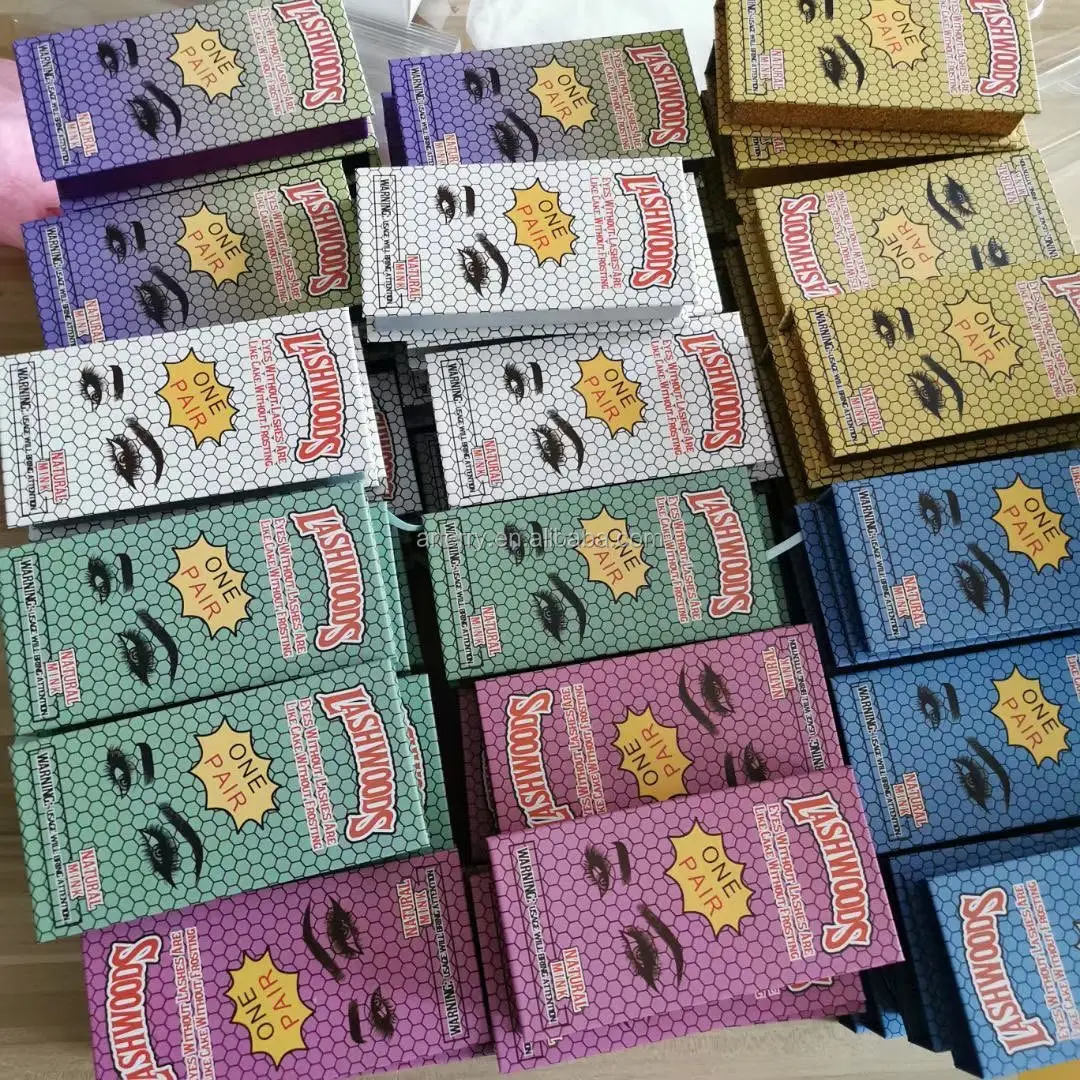 Customized Printed Eyelash Backwood Packaging Box Crisscross 25mm Mink ...