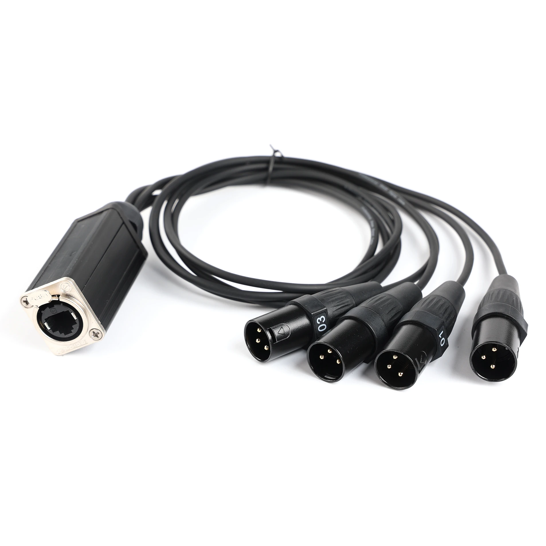 DMX RJ45 CAT6 Female to 4 3 Pin XLR Male Connectors Cable