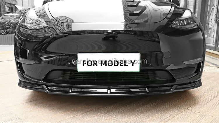 Tesla Model Y Front Bumper Lip Kit Car Glossy Mods Spoilers For 2020 ...