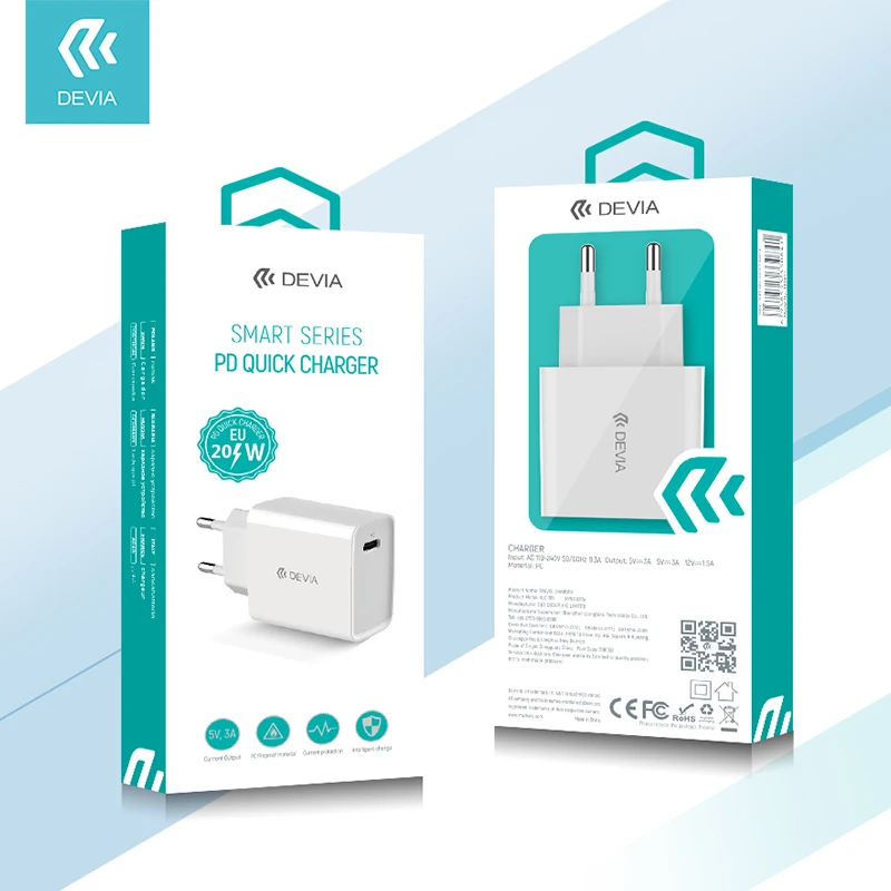 Devia Factory Oem 20w Pd Fast Charger Portable Rapide Chargeur Mural Ue ...