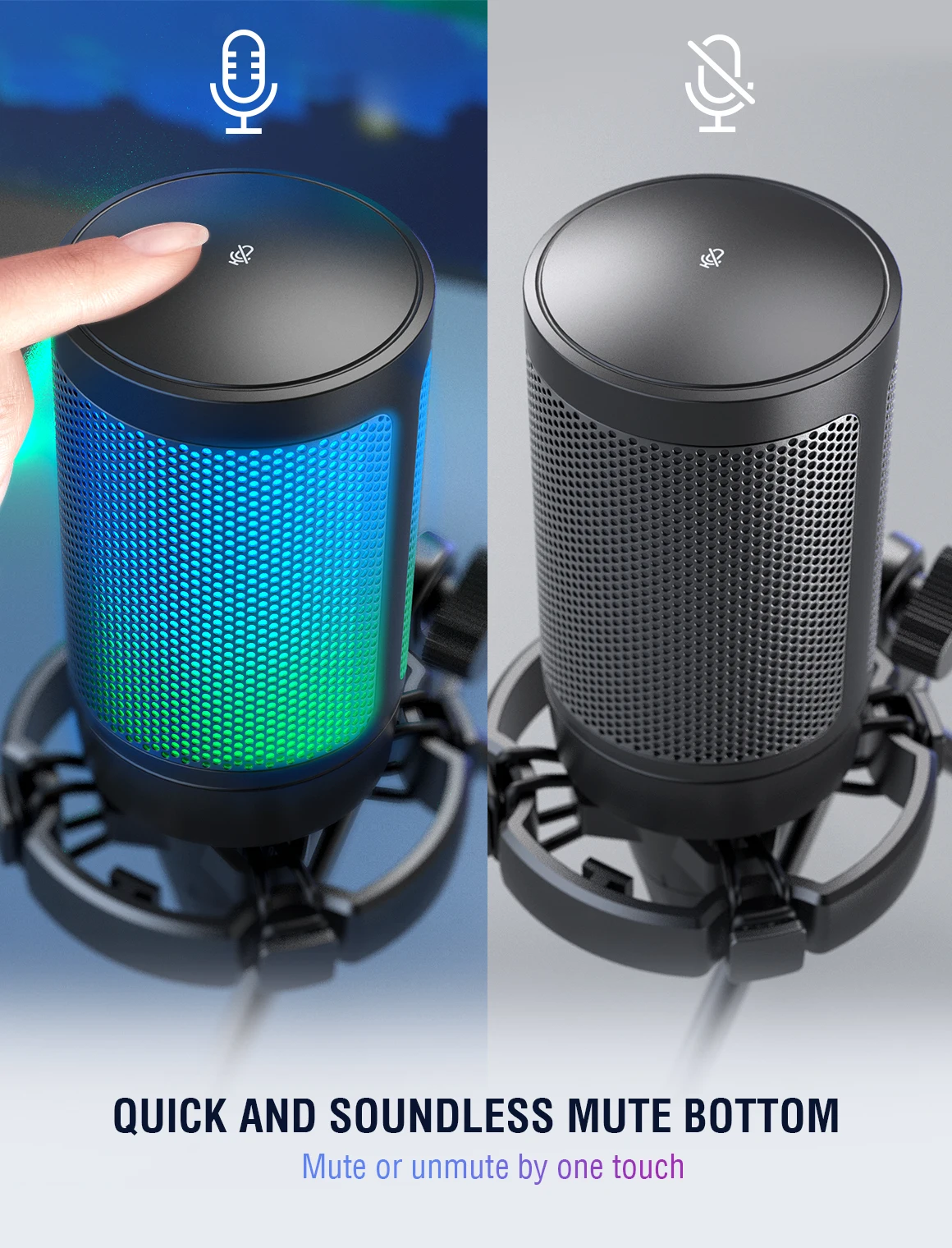 Fifine A6V RGB Gaming Microphone - Premium Sound Quality