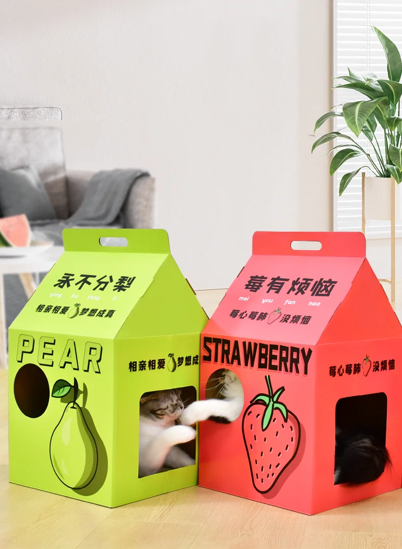 DEKU Cardboard Cat Box - Sustainable Playhouse & Scratcher