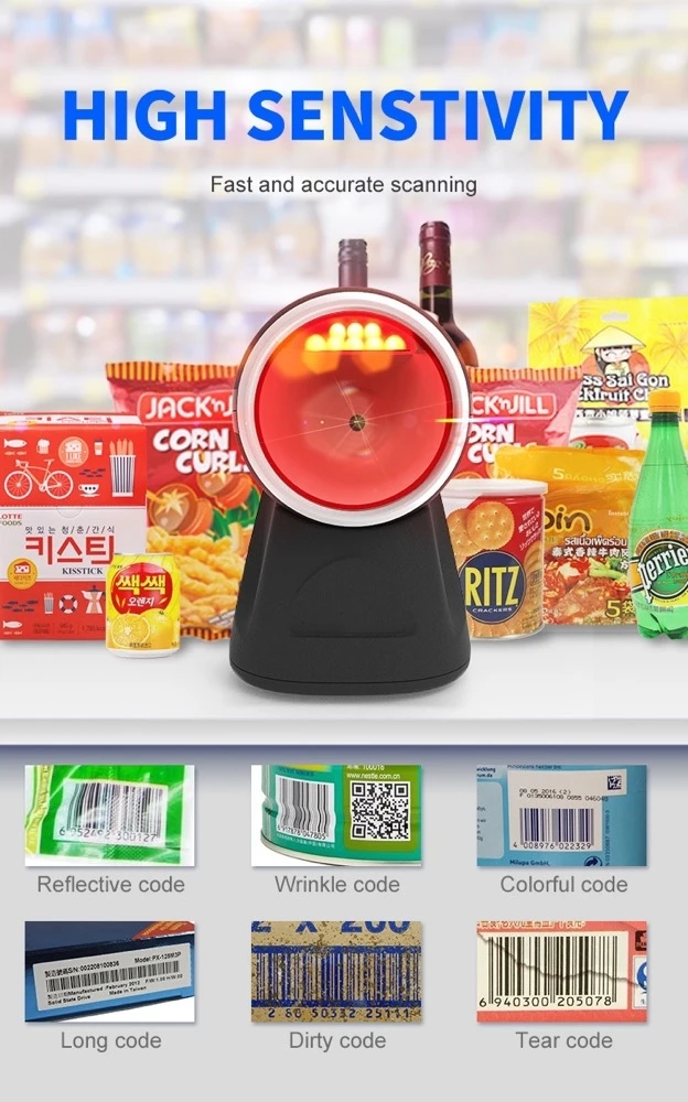 High Quality 2d Desktop Qrcode Tablet Barcode Scanner Supermarkets ...