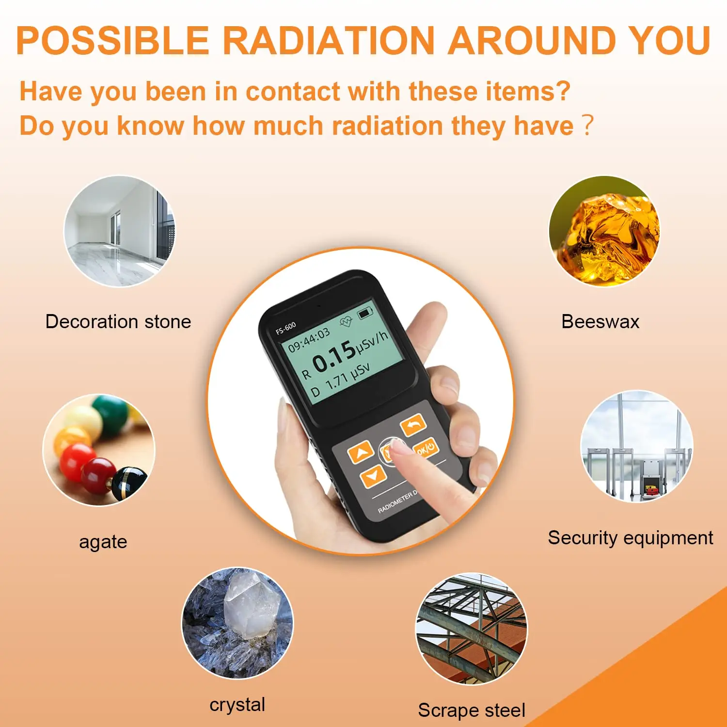 High Accuracy Radioactive Detector Meter - Beta Gamma X Ray Data Tester