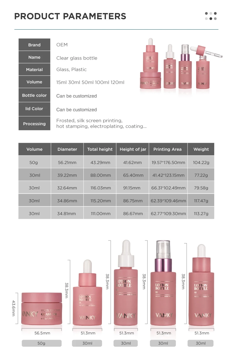 Luxury 30ml 50ml Pink Skincare Cosmetics Container Face Cream/lotion ...
