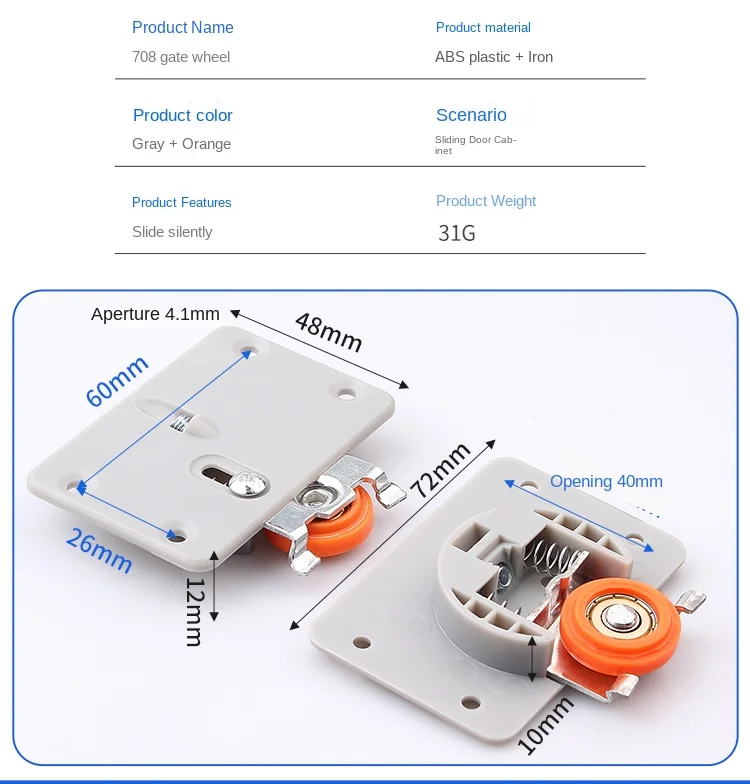 Heavy-duty Hidden Lower Wheel Pulley Sliding Door Roller For Wardrobe ...