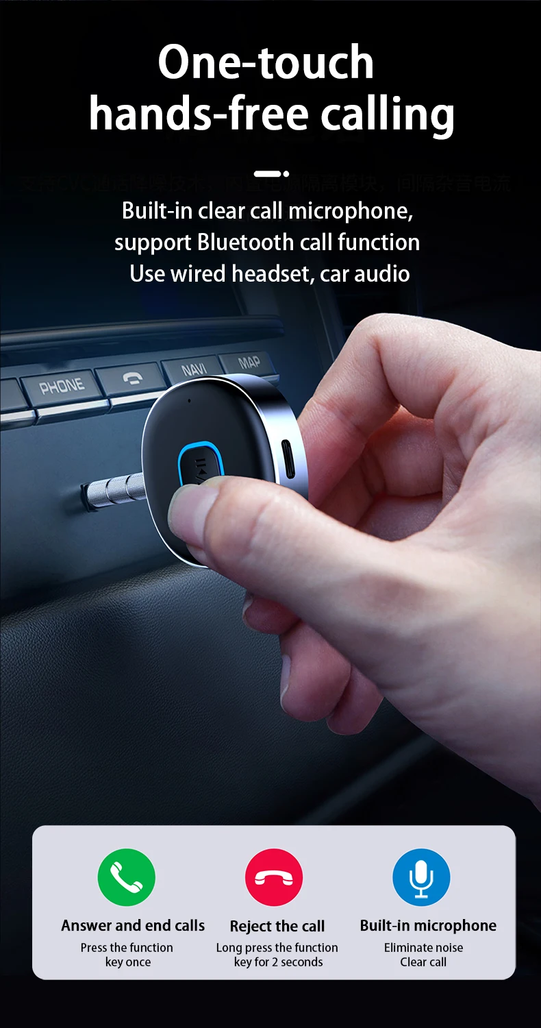 JL-J33 Bluetooth Receiver - Hands-Free Audio Solution