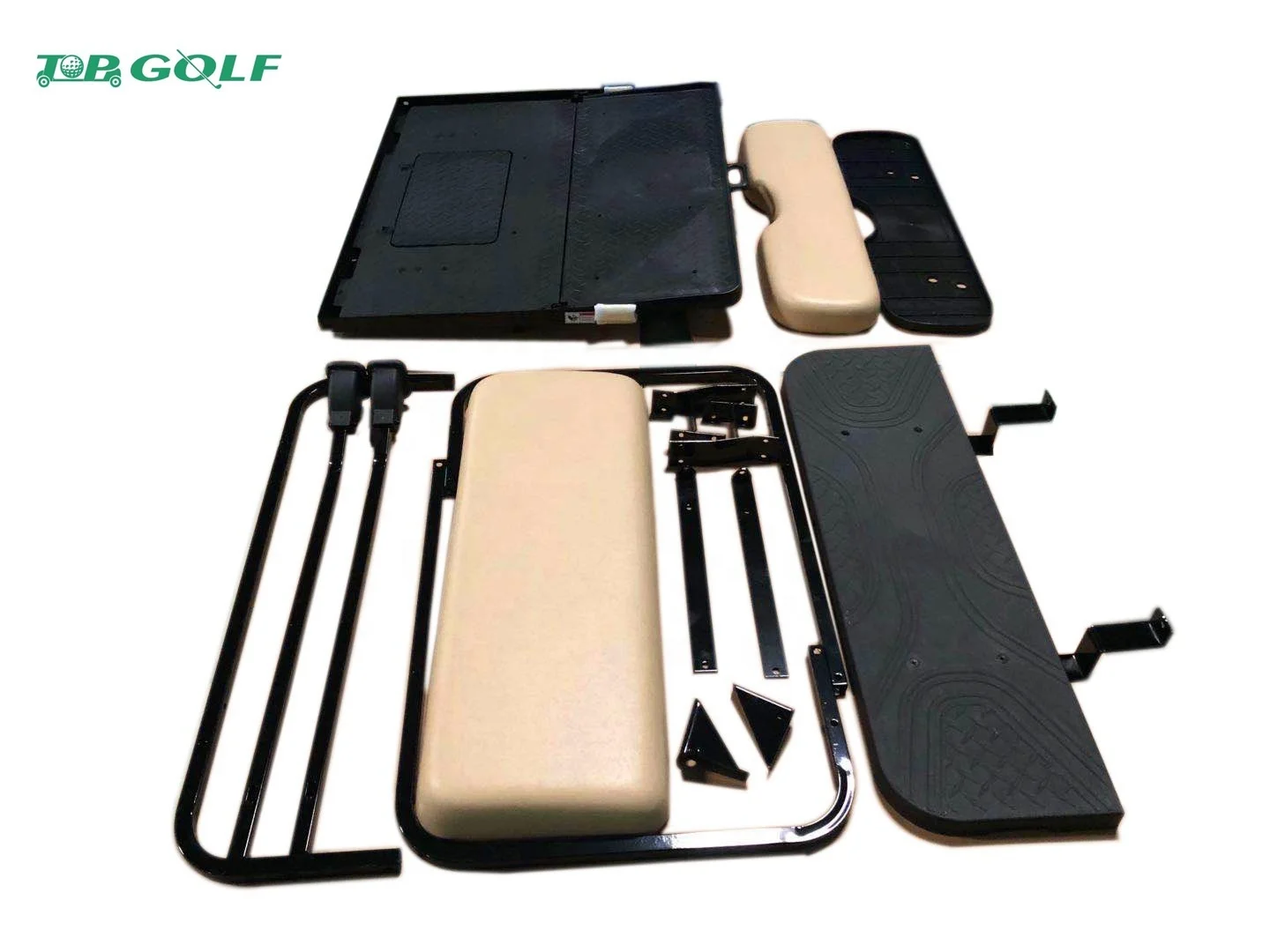 Beige EZGO TXT Golf Cart Rear Flip Back Seat Kit from China Factory