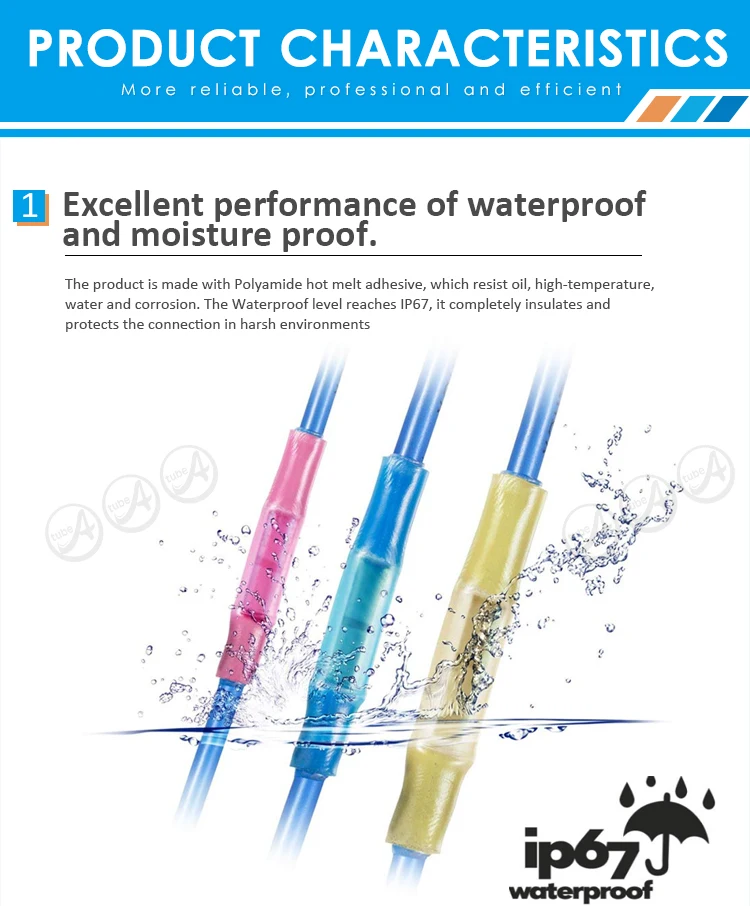 Led Watertight Waterproof Auto Electrical Heat Shrink Quick Butt Splice ...