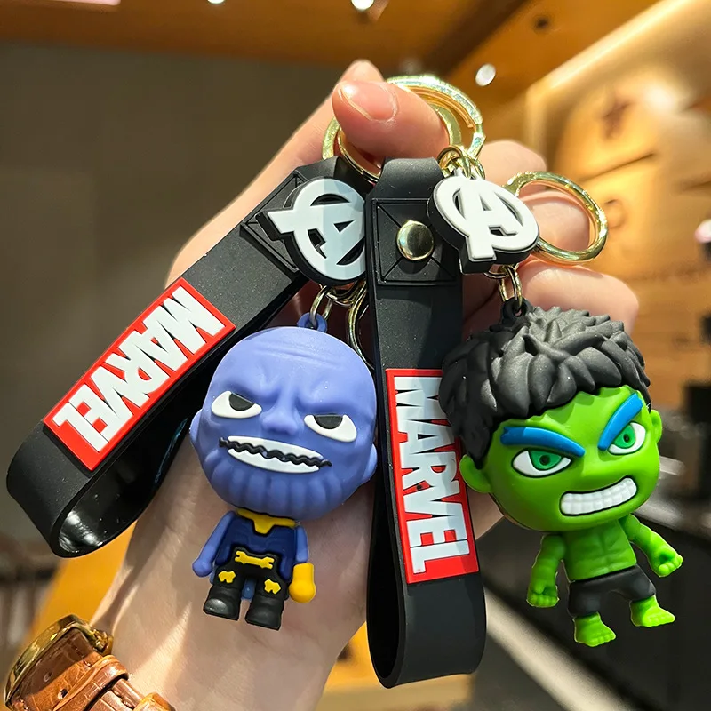 Marvel Avengers Spider Man Cartoon Keychain Cute Car Pendant Doll ...