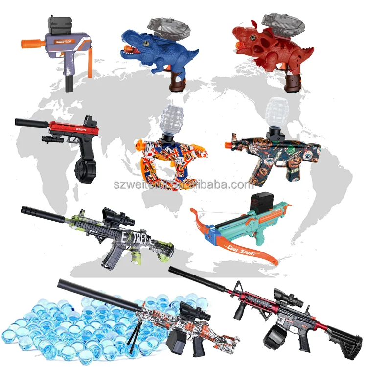 Splatter Water Shell Ejecting Gun Automatic Electric Gel Ball Blaster Ak 47 Rifle High Capacity ...